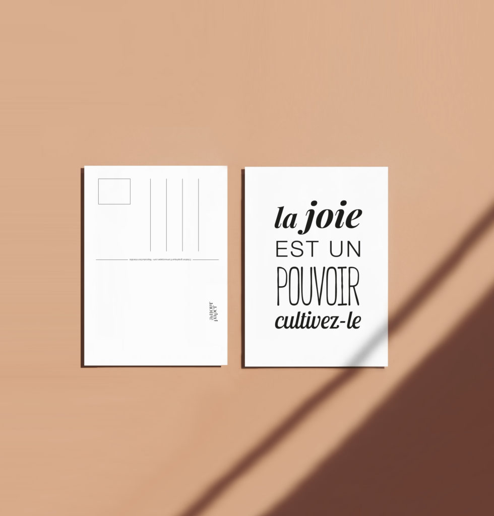 Carte postale La joie est un pouvoir, cultivez-le - Amour Paper Carte postale La joie est un pouvoir, cultivez-le - Amour Paper