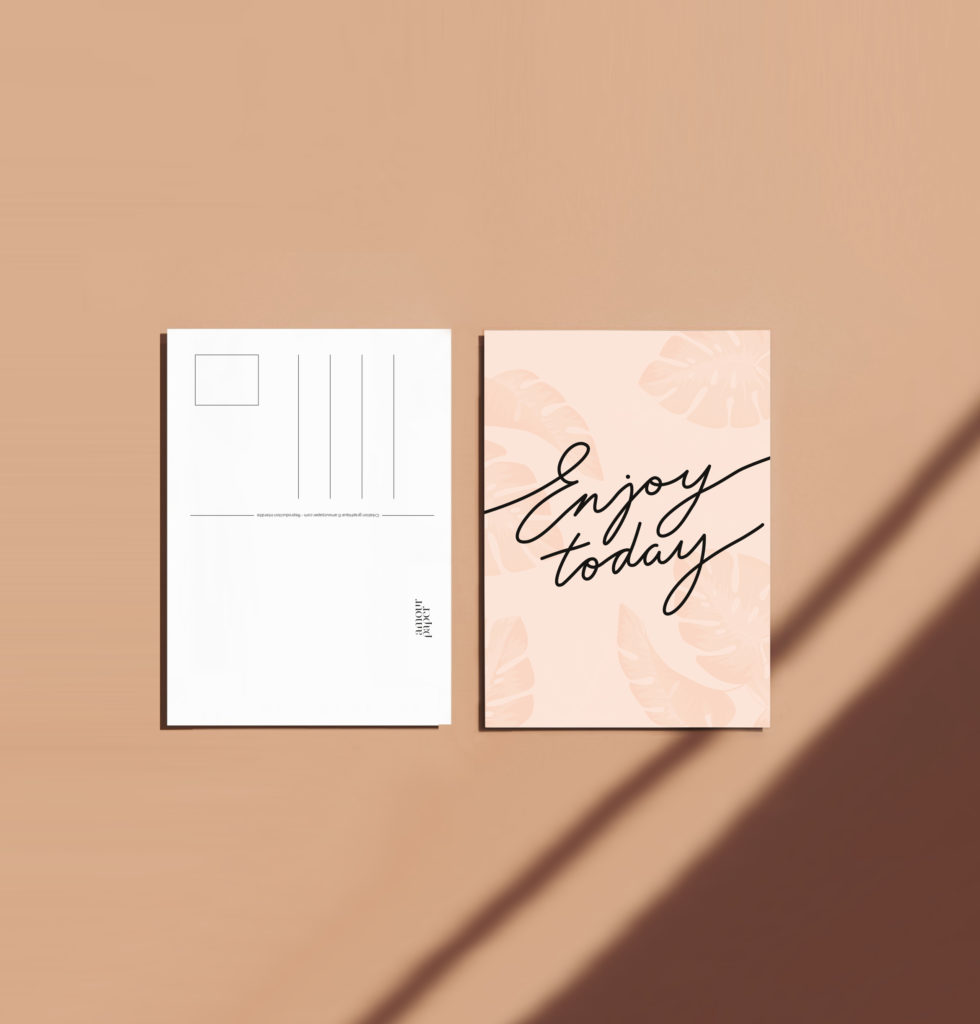 Carte postale Enjoy today | E-shop décoration & papeterie Amour Paper